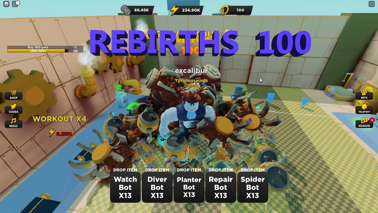 Strongman Simulator Roblox / Got 100 Rebirths / Update - YouTube