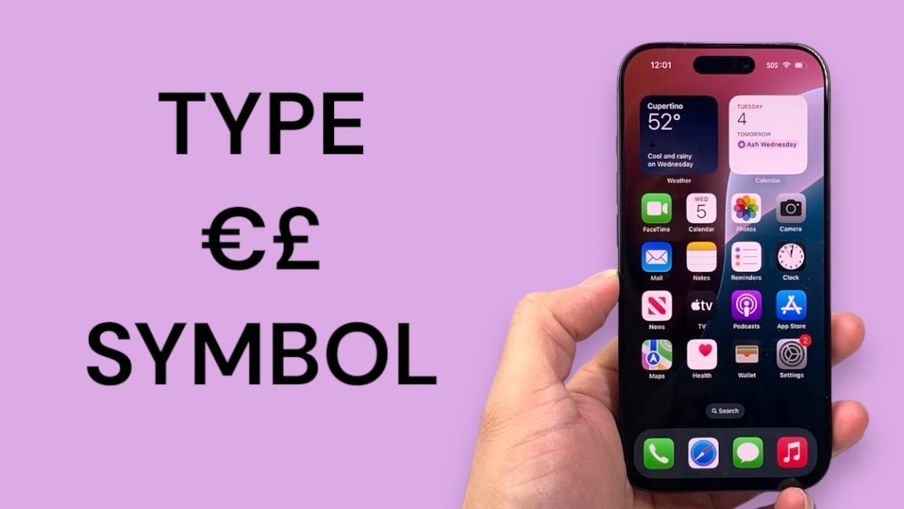 How To Type Euro / Sterling Symbol on iPhone Keyboard - YouTube