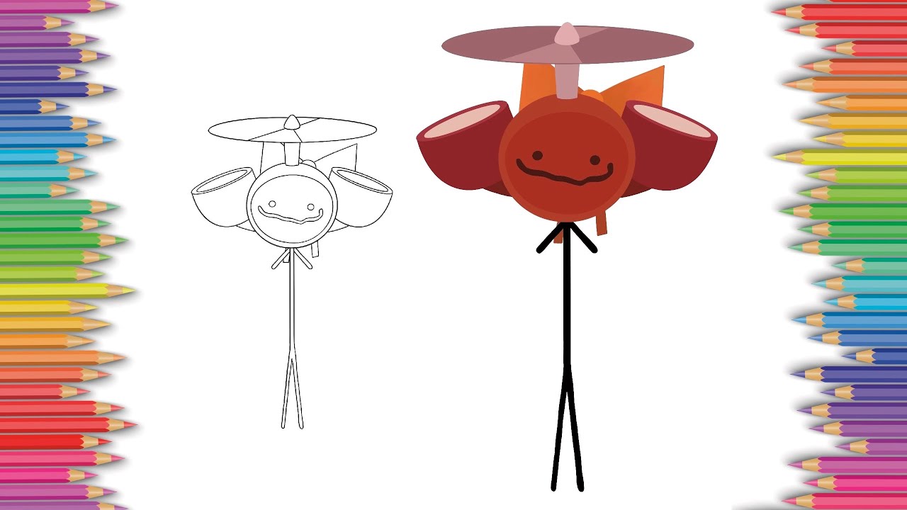 How to draw Oombi from Incredibox Warm Like Fire Step by Step - YouTube