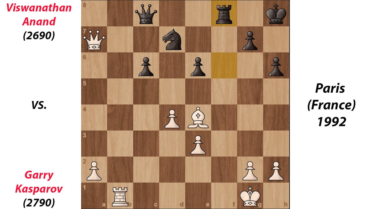Garry Kasparov vs. Viswanathan Anand | Paris (France) 1992 | Chess ...
