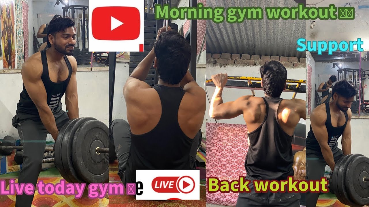Today back workout live gym || gym workout live exercises video ...