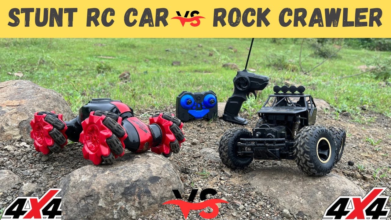 Crazy, Race Rc car rock crawler vs stunt Rc car || खतरनाक टक्कर monster ...