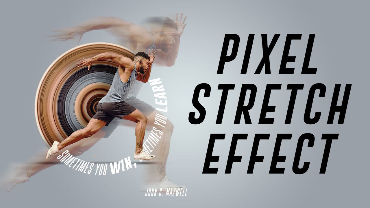 Photoshop design - Pixel Stretch Effect with Text - YouTube
