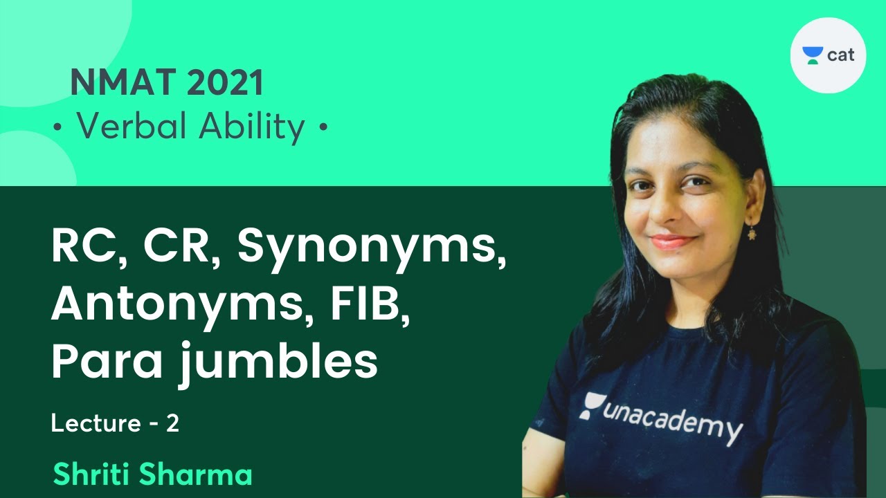 RC, CR, Synonyms, Antonyms, FIB, Para jumbles L2 l Verbal Ability l ...