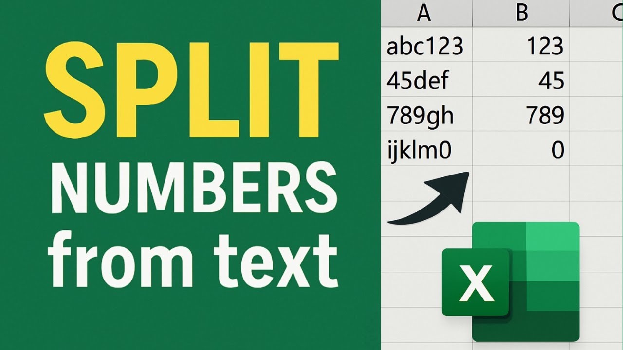 How to Split Numbers from Text in Excel in 2 Minutes - YouTube