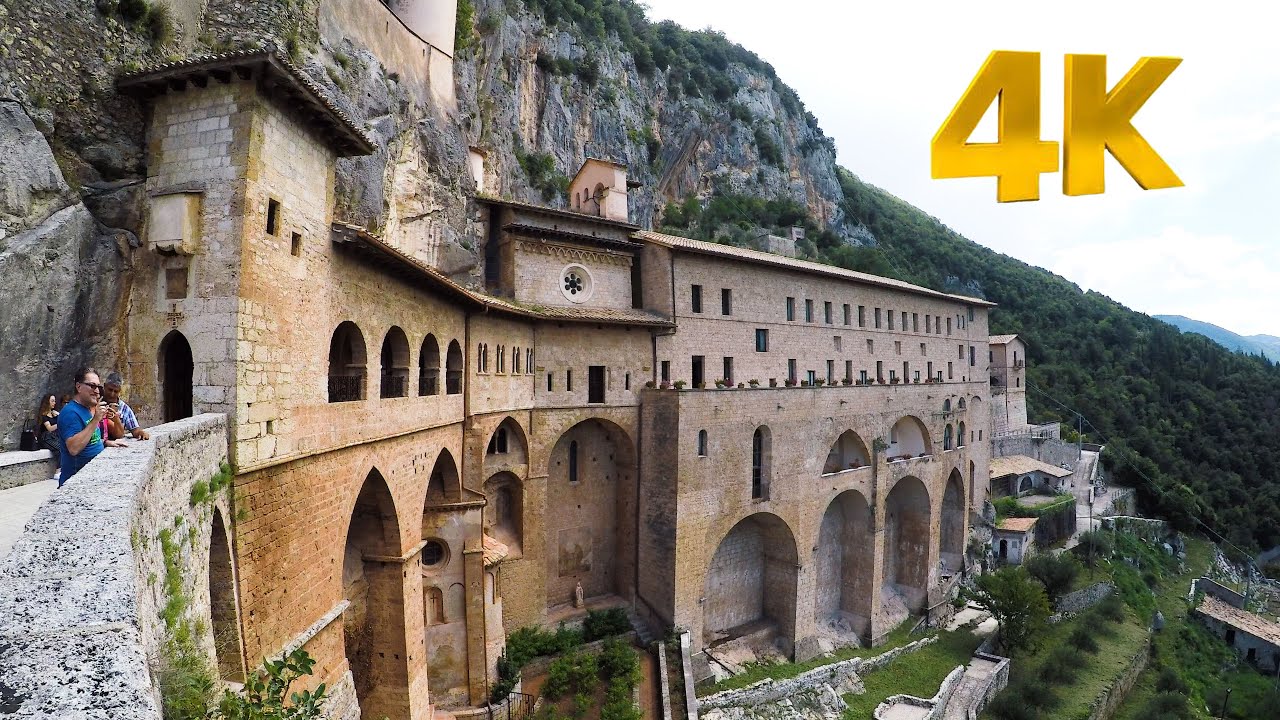 Monastero di San Benedetto, Subiaco (RM) 4k-Sacro Speco - Monastery of ...