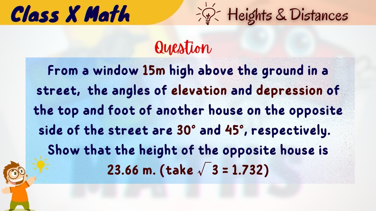 From a window 15m high above the ground in a street, the angles of ...