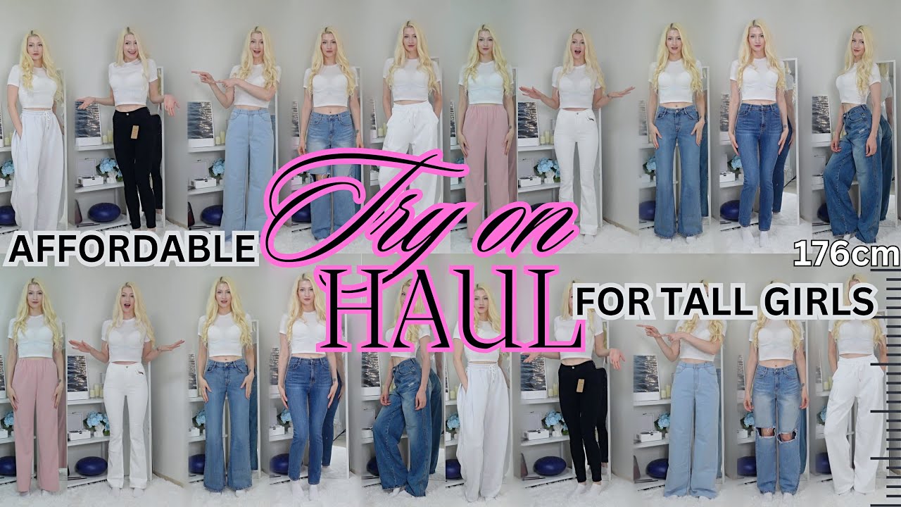 Best pants for TALL girls 👖 HUGE TRY ON HAUL 🤩😍 키큰 여자 바지 하울 !! - YouTube