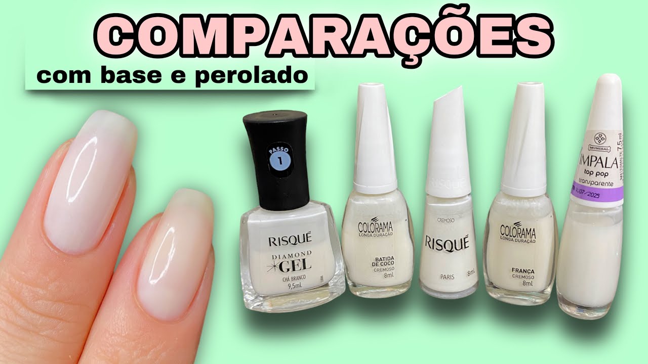 TESTANDO ESMALTE BRANCO COM BASE E ESMALTE PEROLADO - YouTube