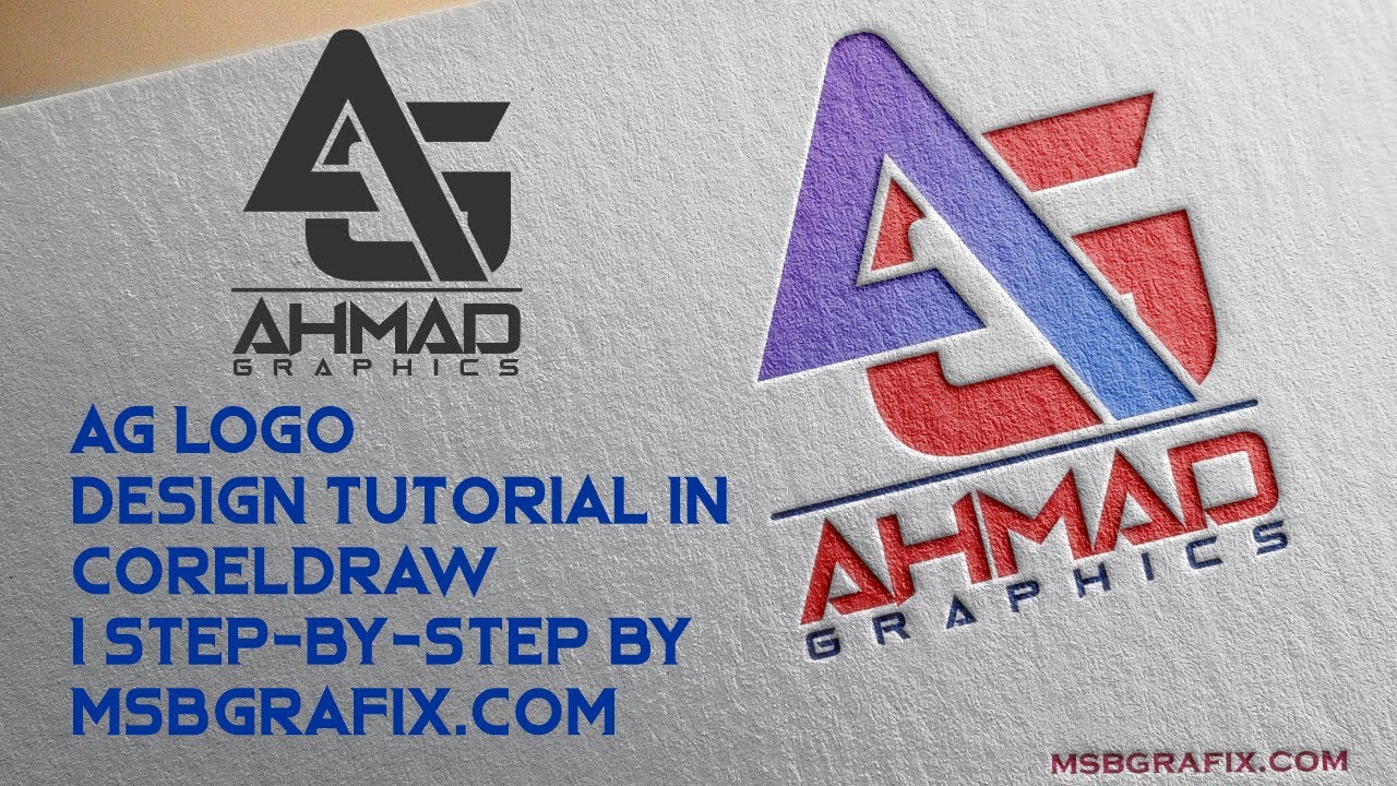 AG Logo Design Tutorial in CorelDRAW | Step-by-Step by msbGrafix.com ...