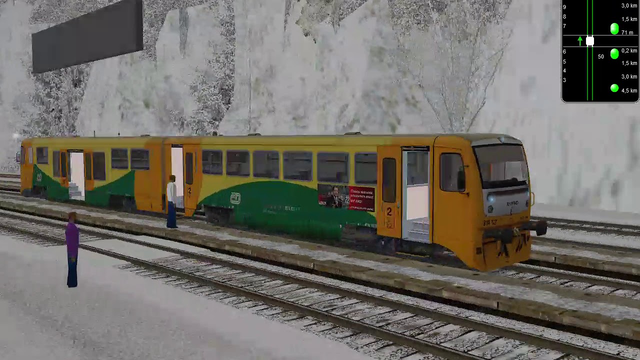 Open Rails-814 Trat 310 ůsek Hanušovice-Ramzová - YouTube