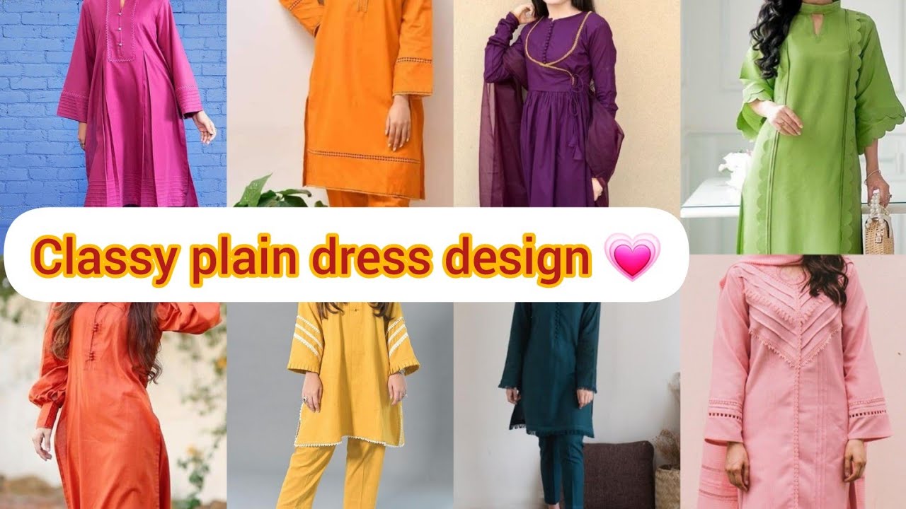Unique designing ideas for plain dresses | Plain dress design | Plain ...