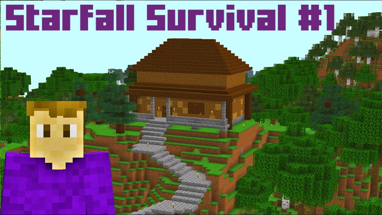 Minecraft Starfall Lets-play Episode #1 Starter House - YouTube