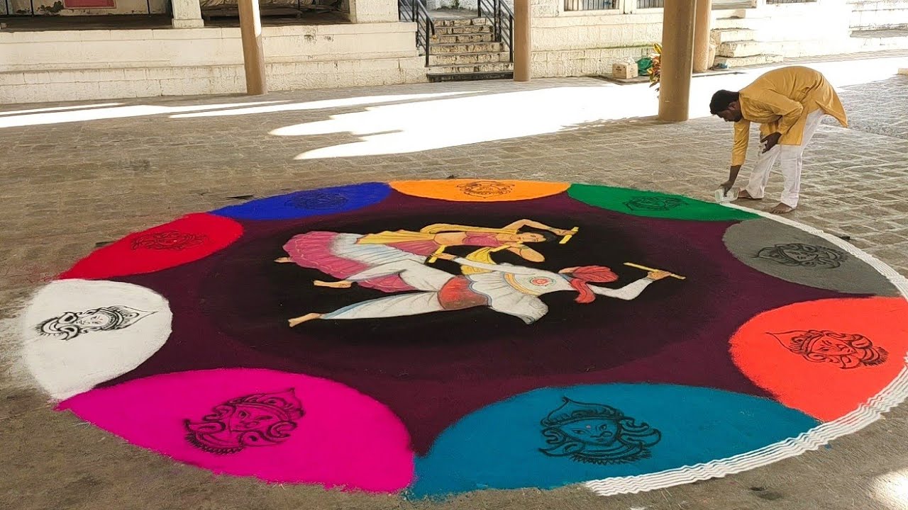 Navratri special rangoli designs - YouTube
