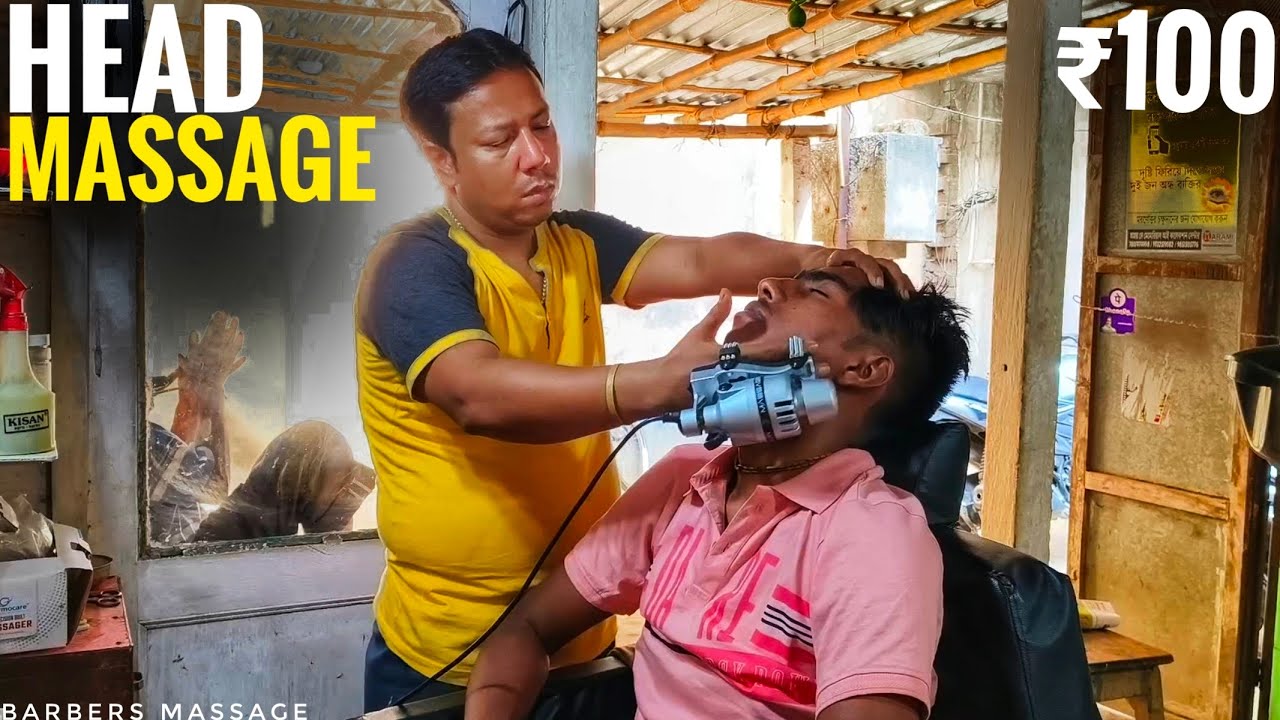 Bengali Barber Relaxing Head And Body Massage 💆‍♂️💈|ASMR|Road Side ...