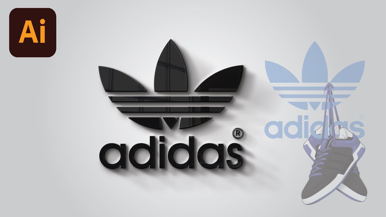 How to Make Adidas Logo Deisgn in Adobe Illustrator - YouTube