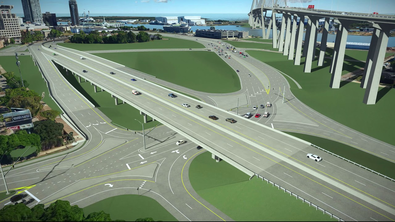 Mobile River Bridge Animation May 2019 - YouTube