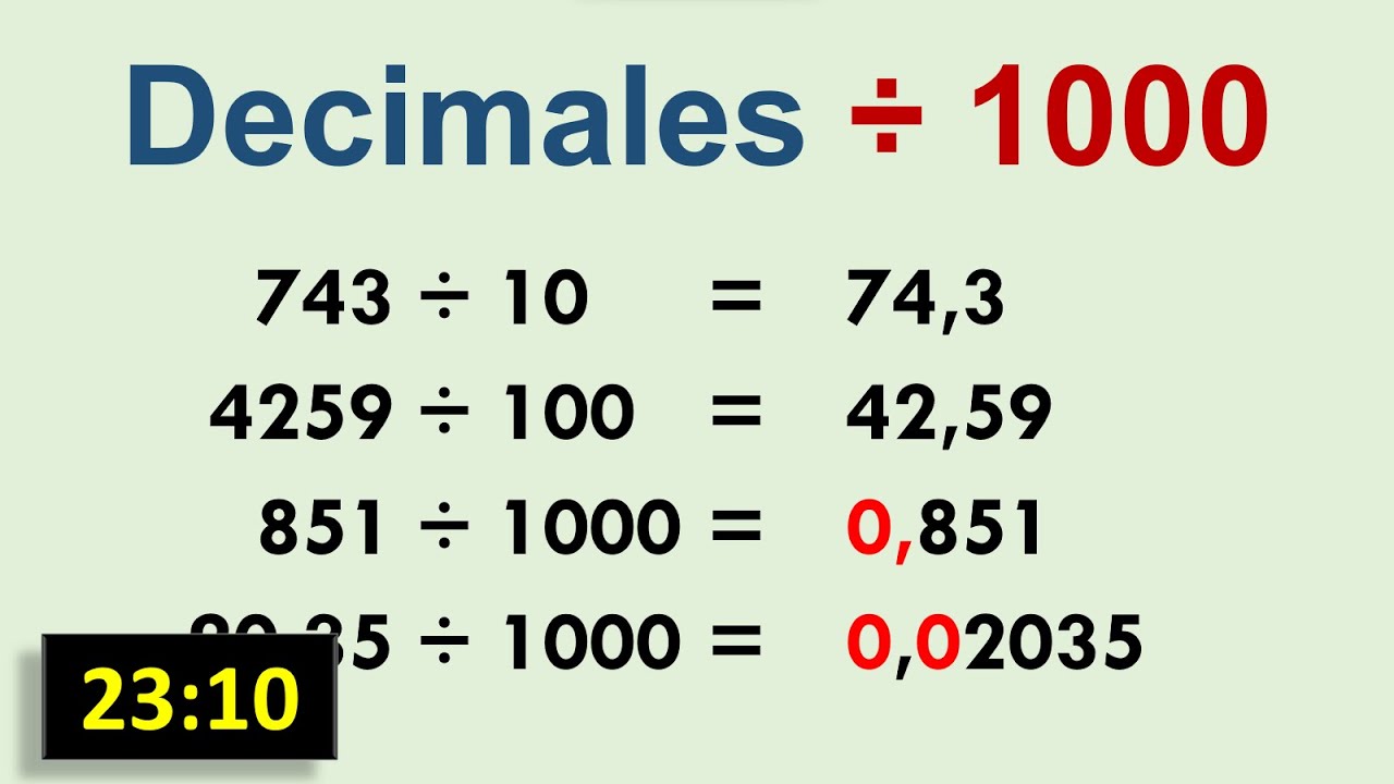 División de Decimales entre 10, 100 y 1000 | Aprende a Hacerlo ...