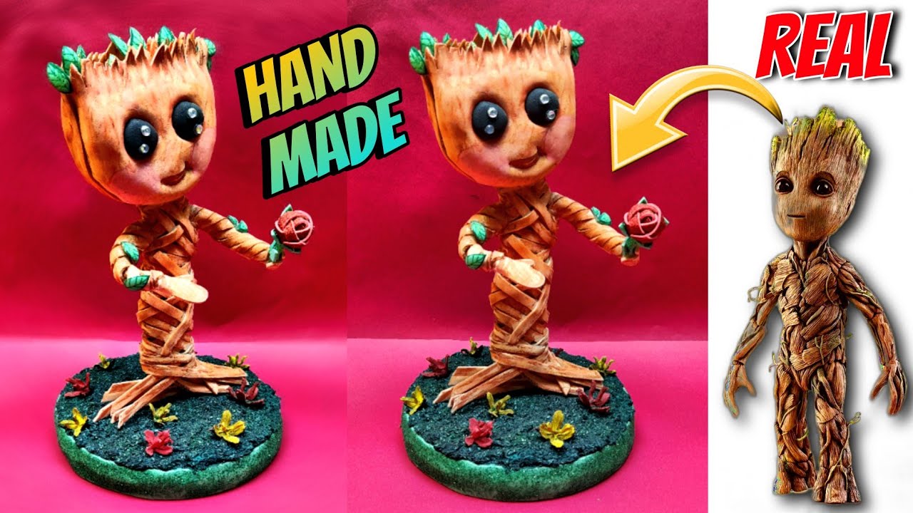 How to make groot figure model|Diy 3D figure groot|Marvel projects 2024 ...