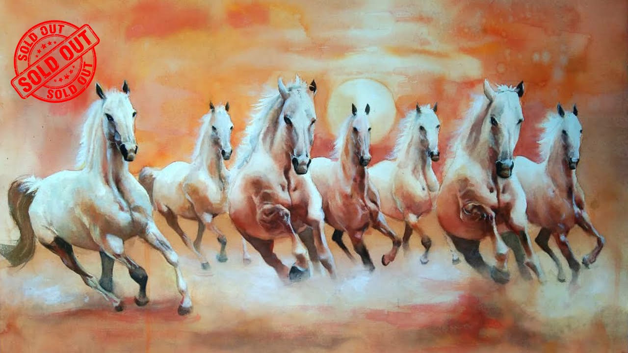 Seven Horses. Watercolor painting by Rupayan Roy - YouTube