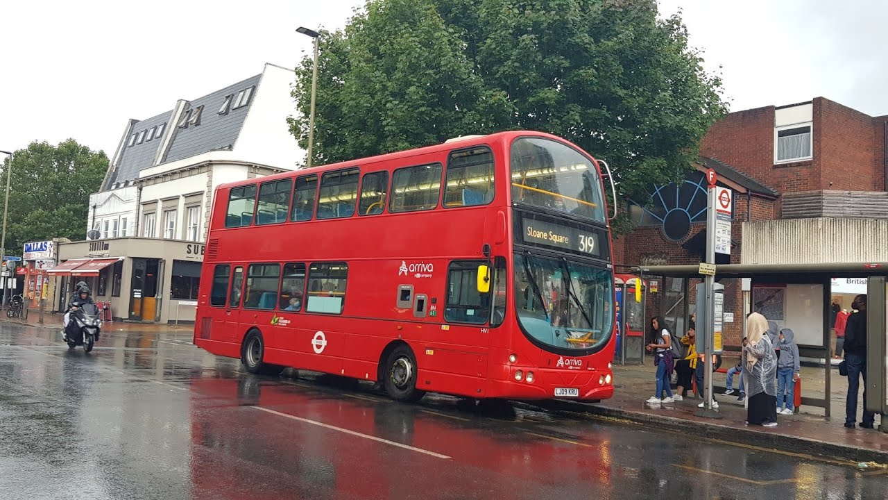 Arriva London Volvo B5LH/Gemini HV1/LJ09KRU - Route 319 - YouTube
