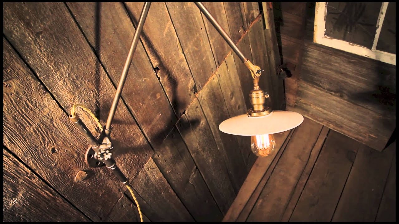 Vintage OC White Wall-Mounted Task Lamp - YouTube