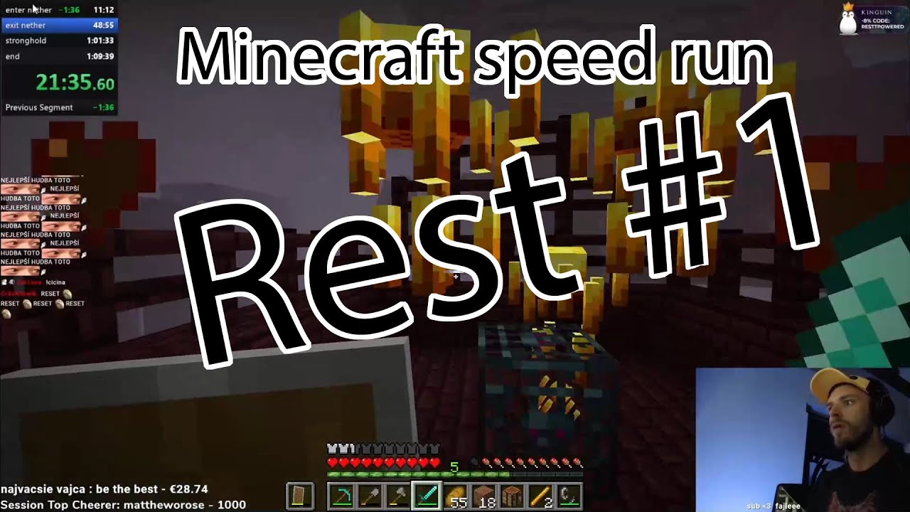 Rest hrá Minecraft | Minecraft Speedrun #1 - YouTube