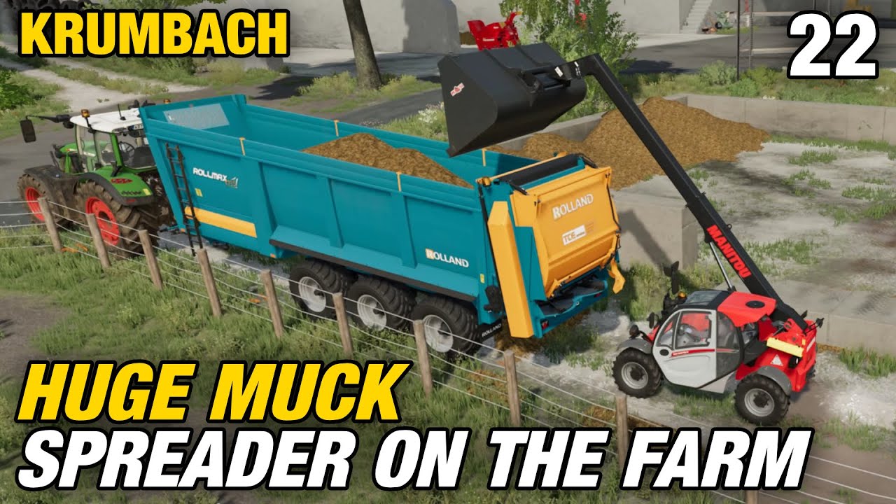 HUGE MUCK SPREADER ON THE FARM! | Krumbach | Farming Simulator 22 ...