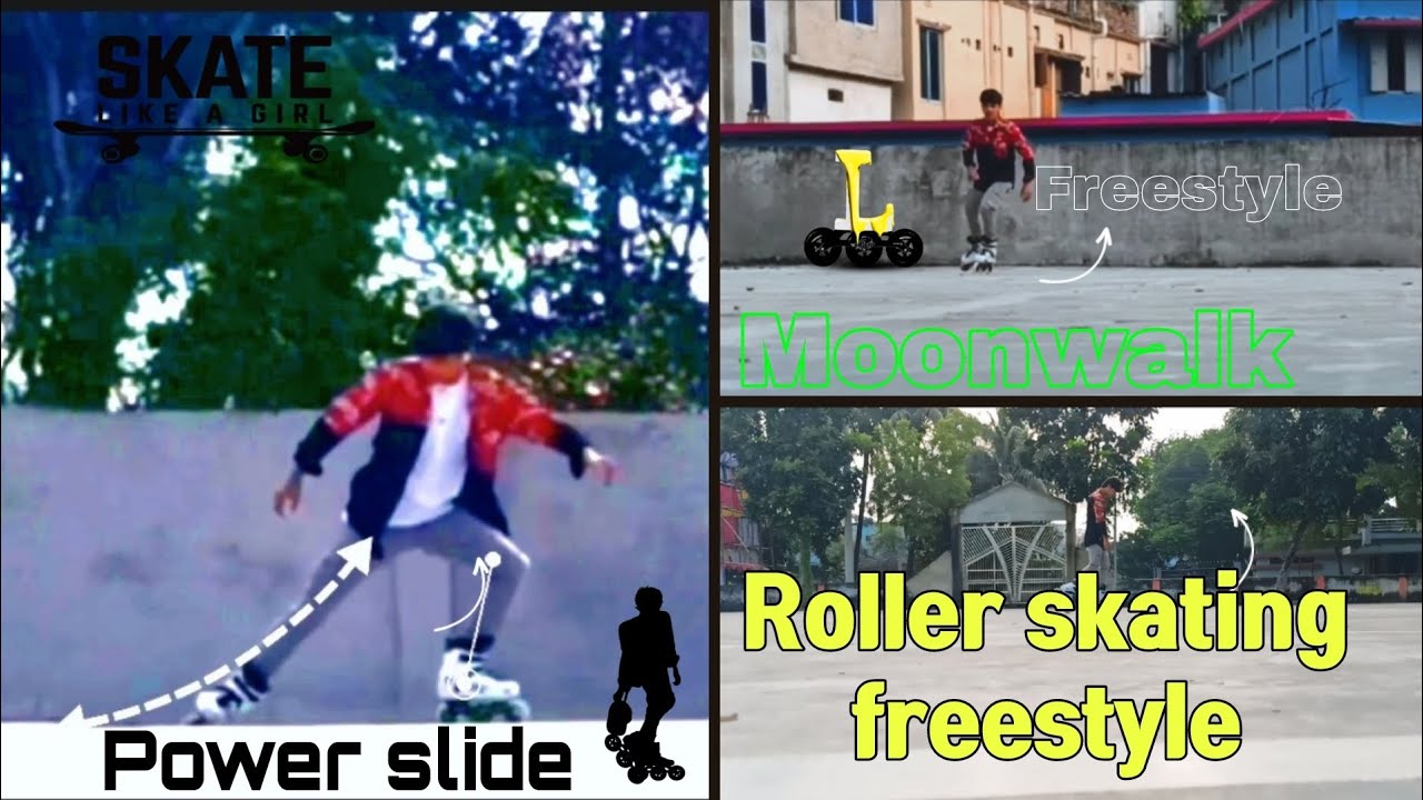 Freestyle roller skating🛼Moonwalk-jump power slide break#skating#sports ...