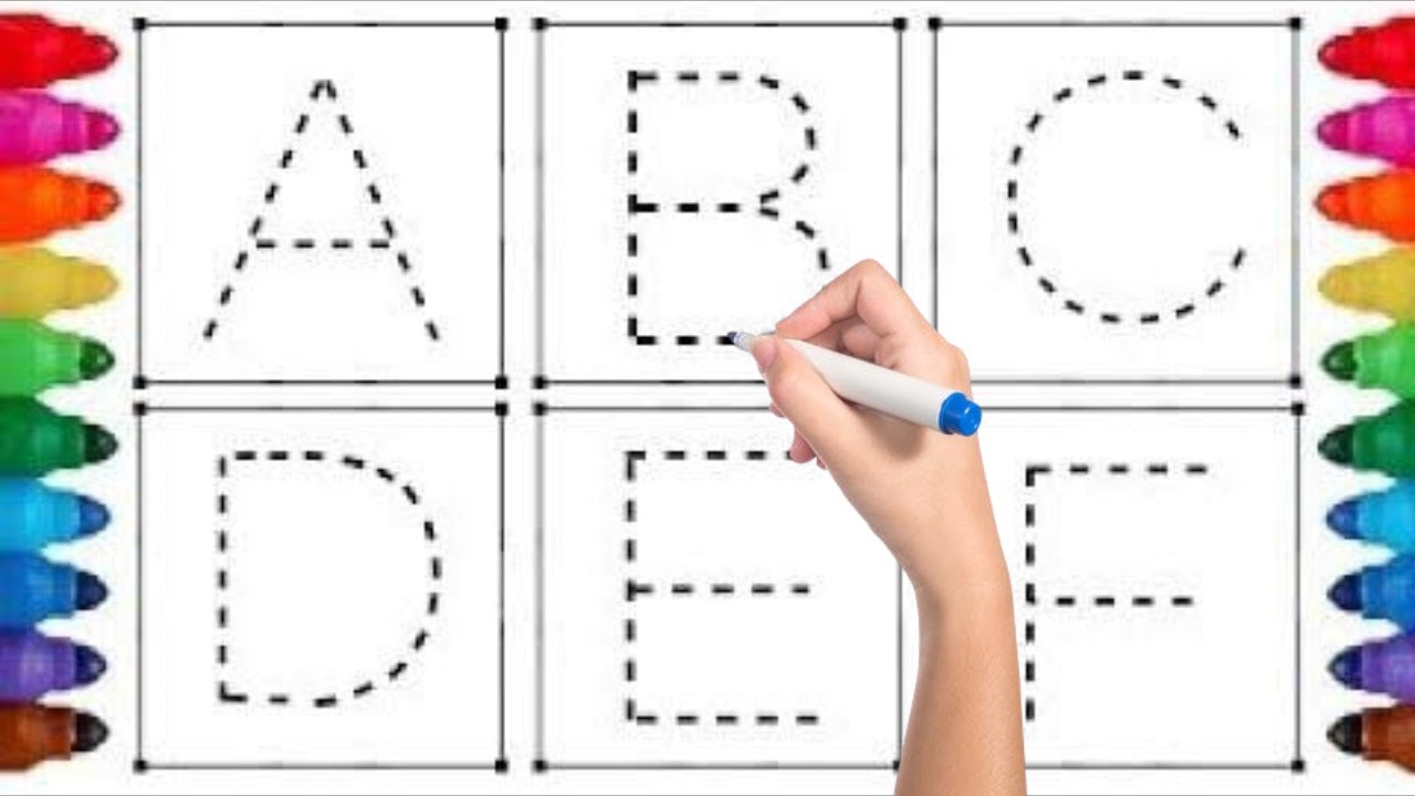 Alphabet ABCD, abc song,Letter tracing abc drawing and coloring for lkg ...