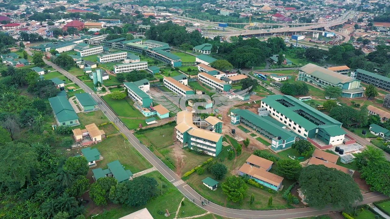 Drone shot of Prempeh College in Kumasi - YouTube