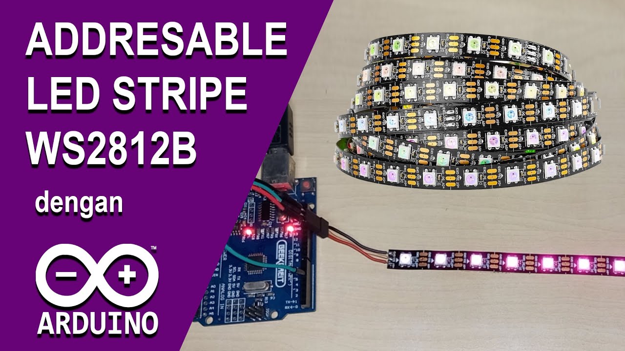 Menggunakan Addressable Rgb Led Stripe Ws2818 Menggunakan Arduino Youtube