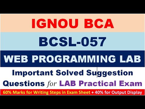 [IGNOU BCA] [BCSL 057 Solved Question Paper] [BCSL057 Important Questions] [BCSL 057 Question ...