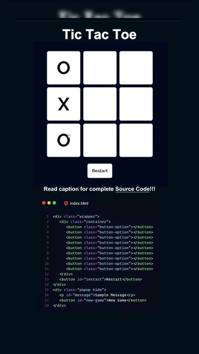 🎮 Tic Tac Toe Game 2025! 💻 | Build with HTML, CSS & JavaScript in 60 Seconds||#shorts # ...