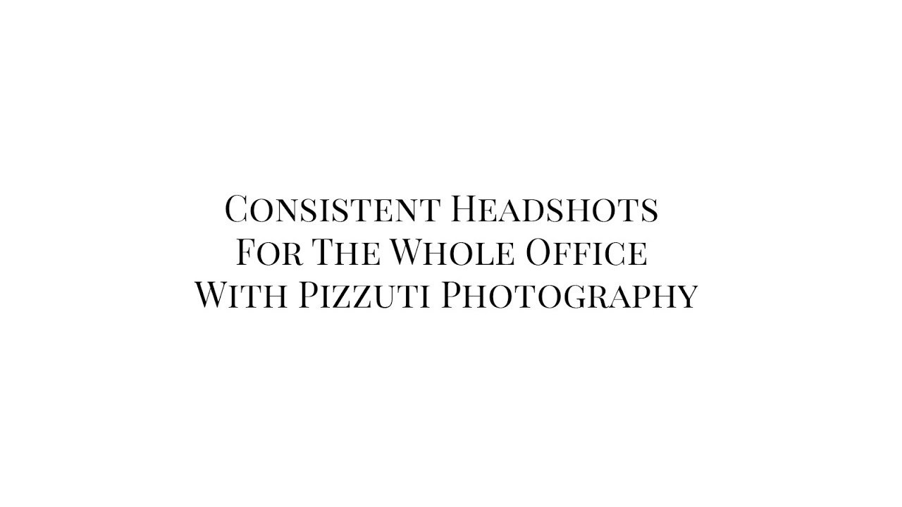 Consistent Headshots with Pizzuti Photography - YouTube