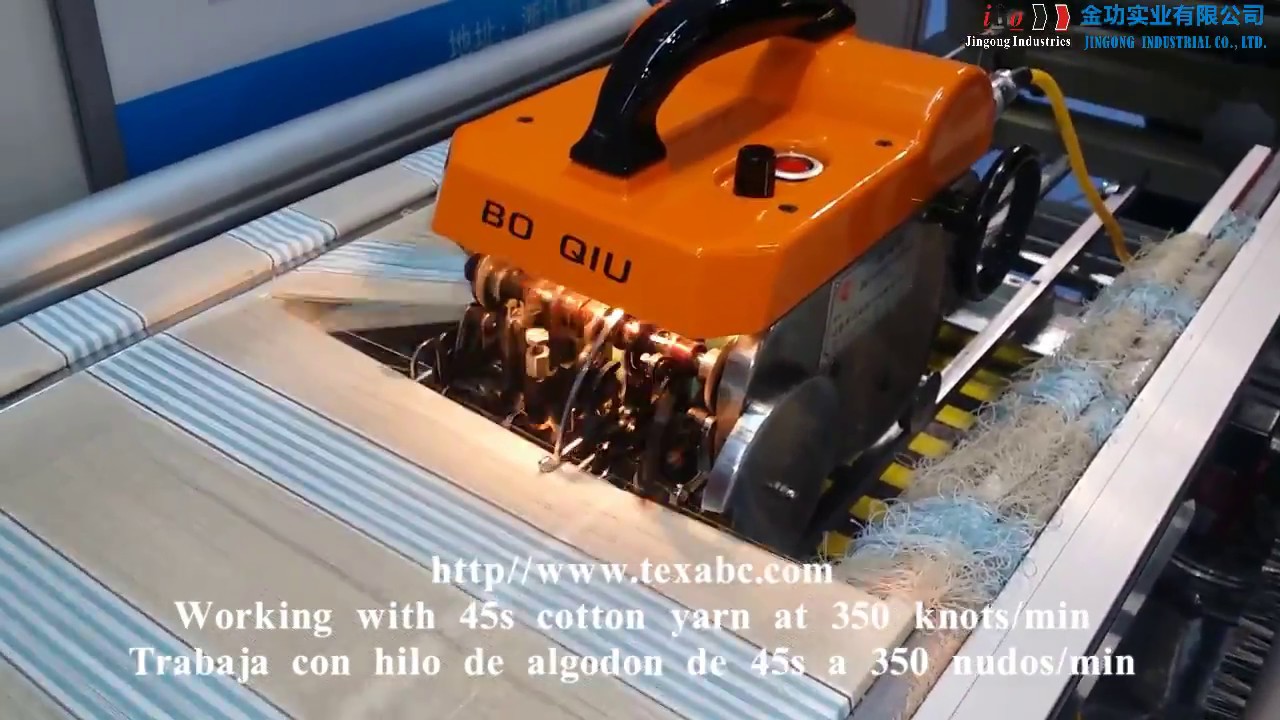 EZTEX automatic warp knotting machine for silk - YouTube