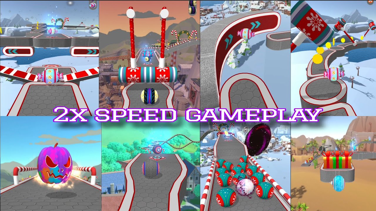 Rolling Ball Sky Escape 2x Speed Gameplay Levels 11 to 56 - YouTube