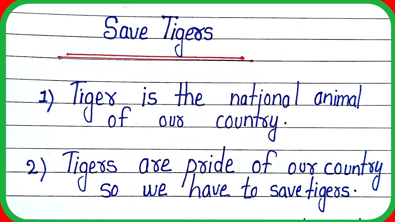essay on save tiger in english/baagh bachao par nibandh/10 lines on ...