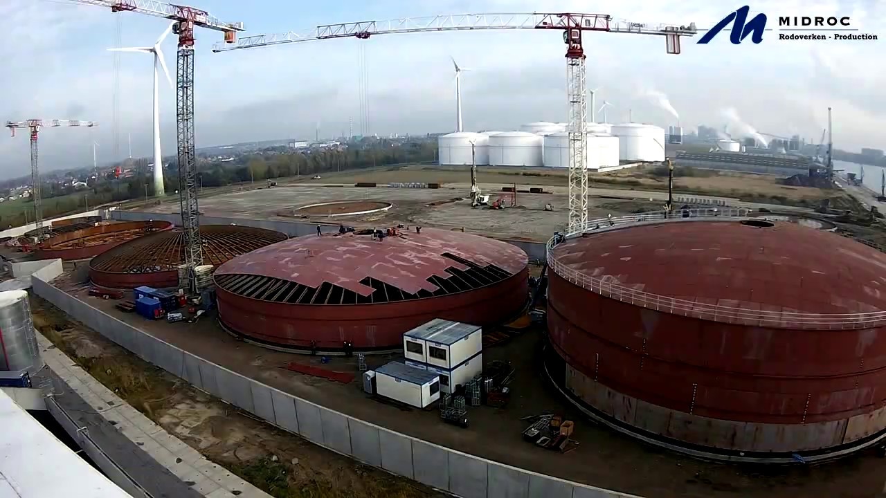 Execution of shell for 5 tanks by the lifting method - YouTube