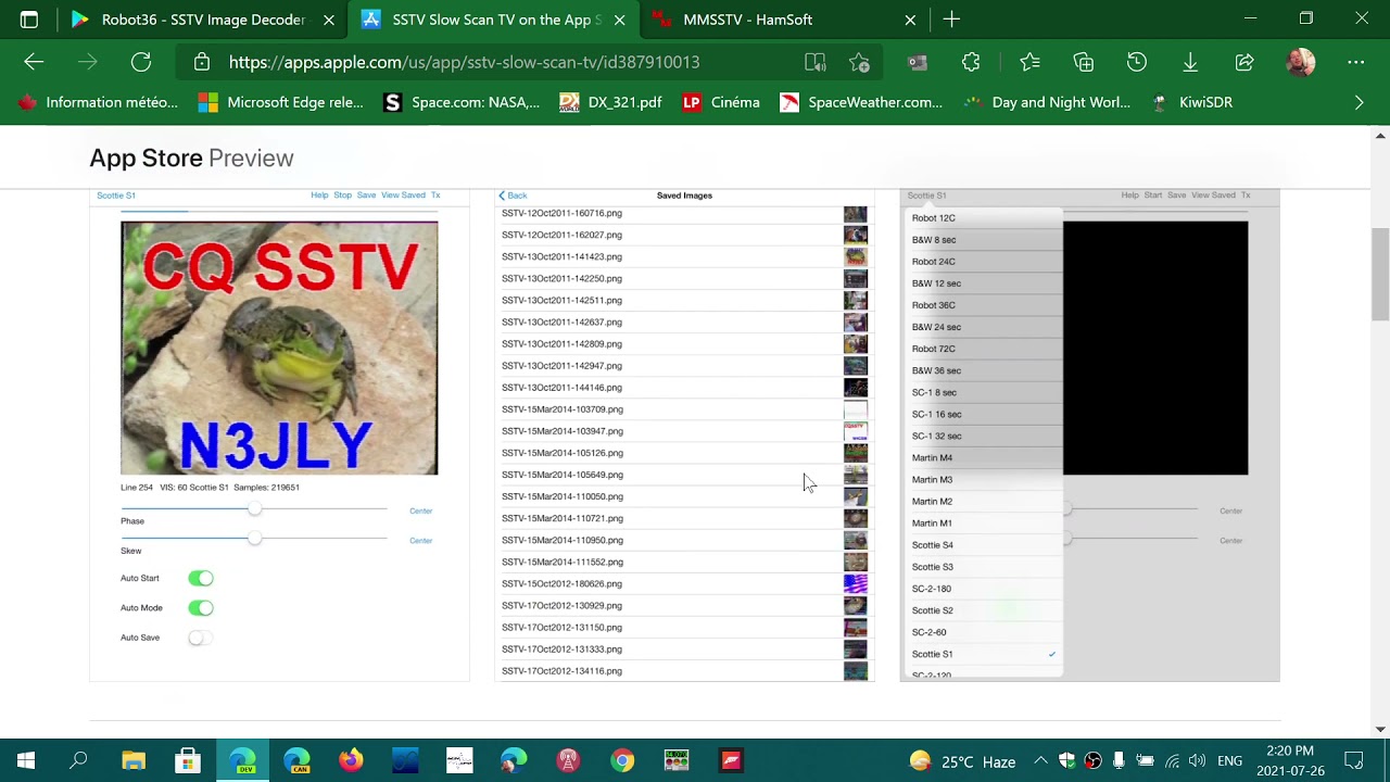 SSTV apps Windows Android and IOS for decoding slow scan television ...