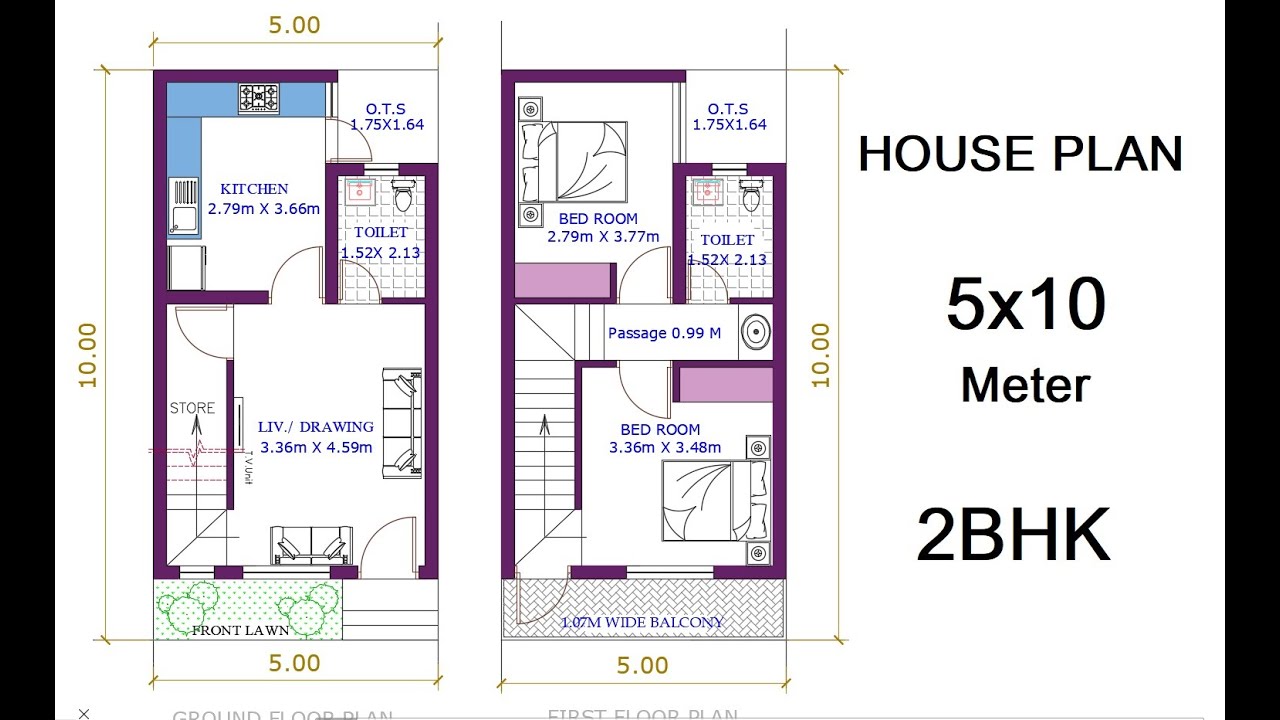 Small House 5x10 Meter || 5x10 Meters Small House Design #5x10m - YouTube