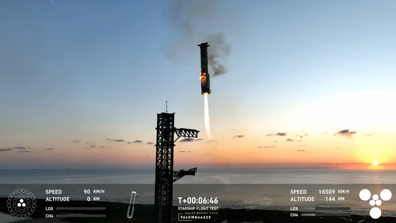 SpaceX Starship Super Heavy Booster Catch | Cut Version - YouTube