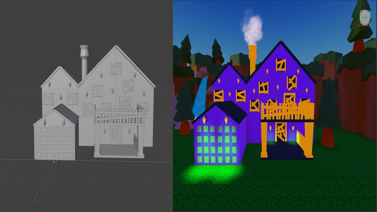 Low-Poly Haunted House Speed Build (ROBLOX) - YouTube