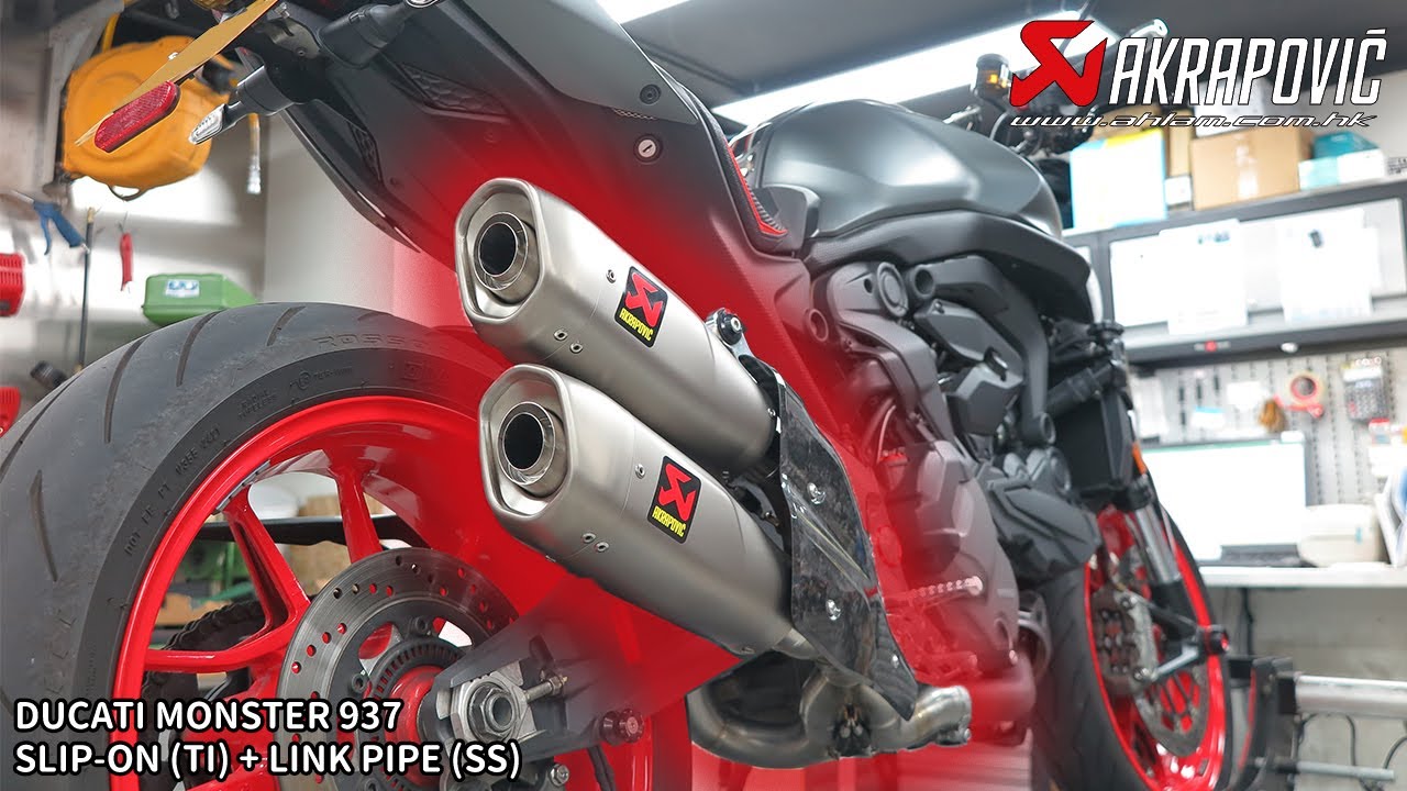 Akrapovic slip-on +Monster Link pipe for Monster (MY22') by www.ahlam ...
