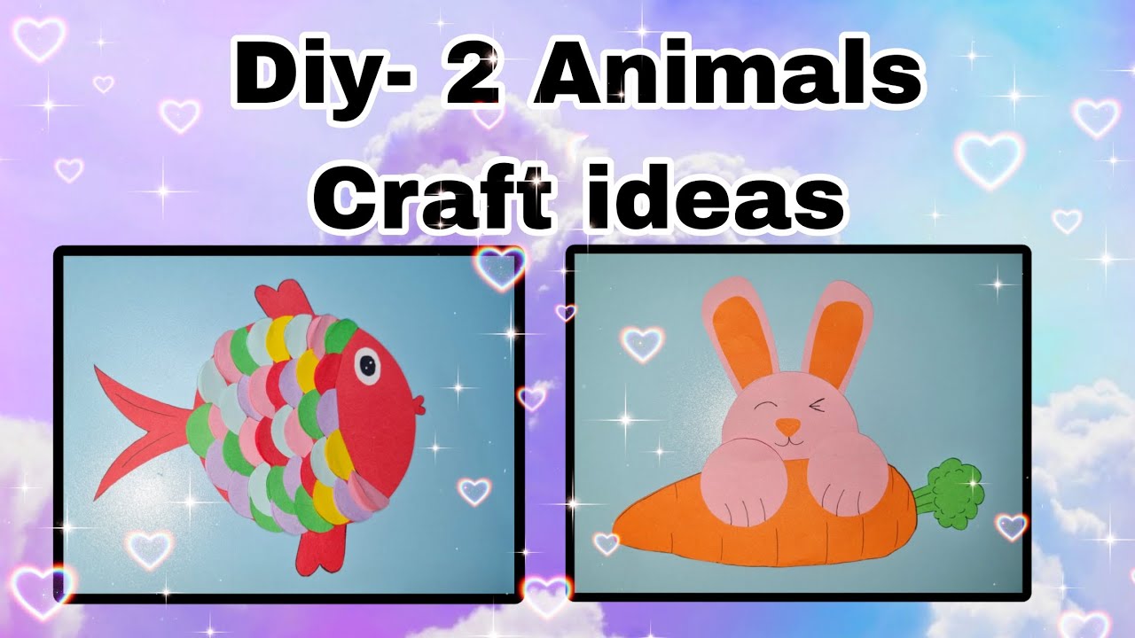 Diy - 2 Animals Craft ideas | Fish paper crafts | Rabbit with carrots ...