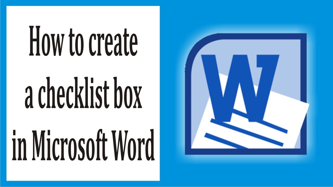 How to create a checklist box in Microsoft Word #85 - YouTube