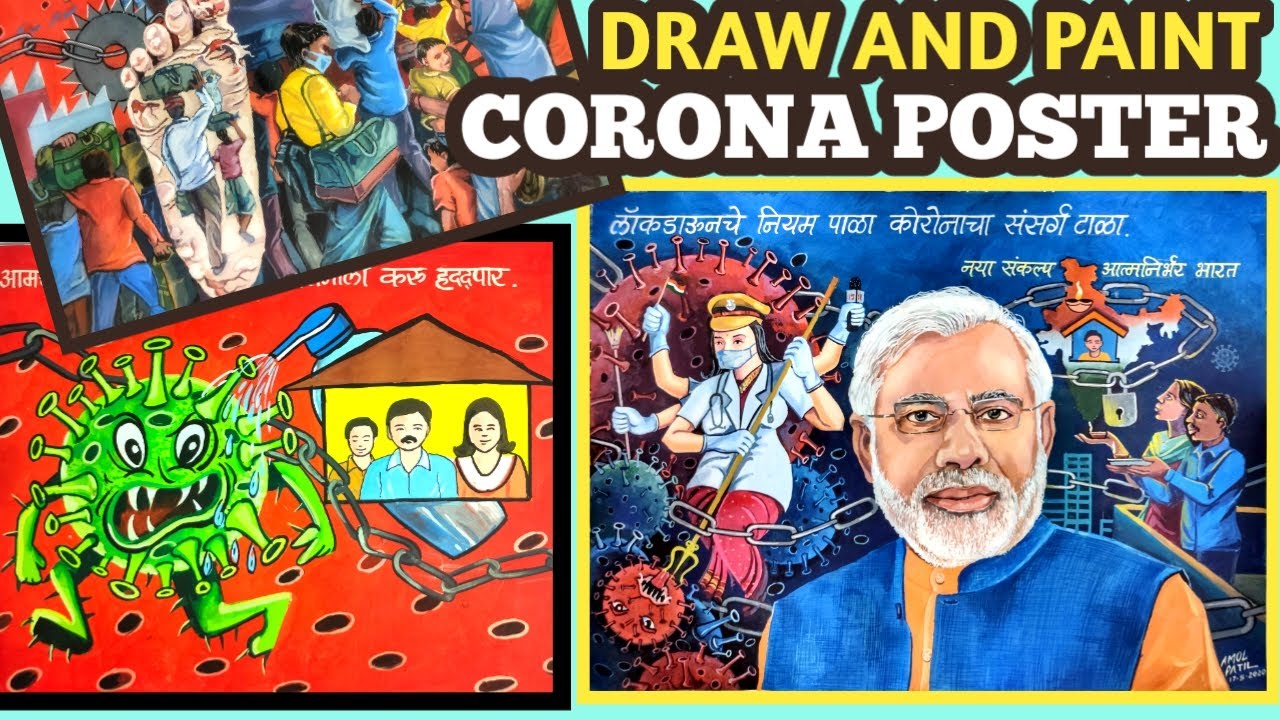 How to draw and paint Corona poster. - YouTube