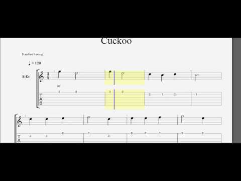 Guitar Tab - Cuckoo - YouTube