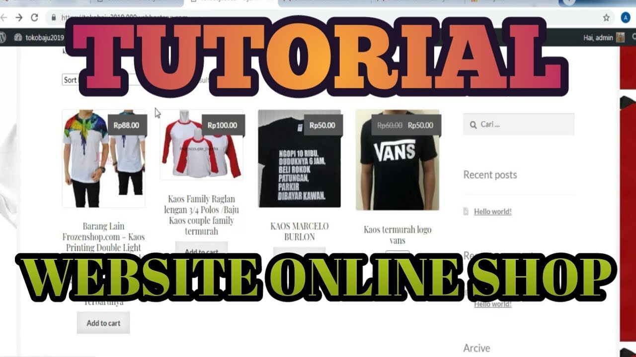 #TUTORIAL membuat website online shop di wordpress - YouTube