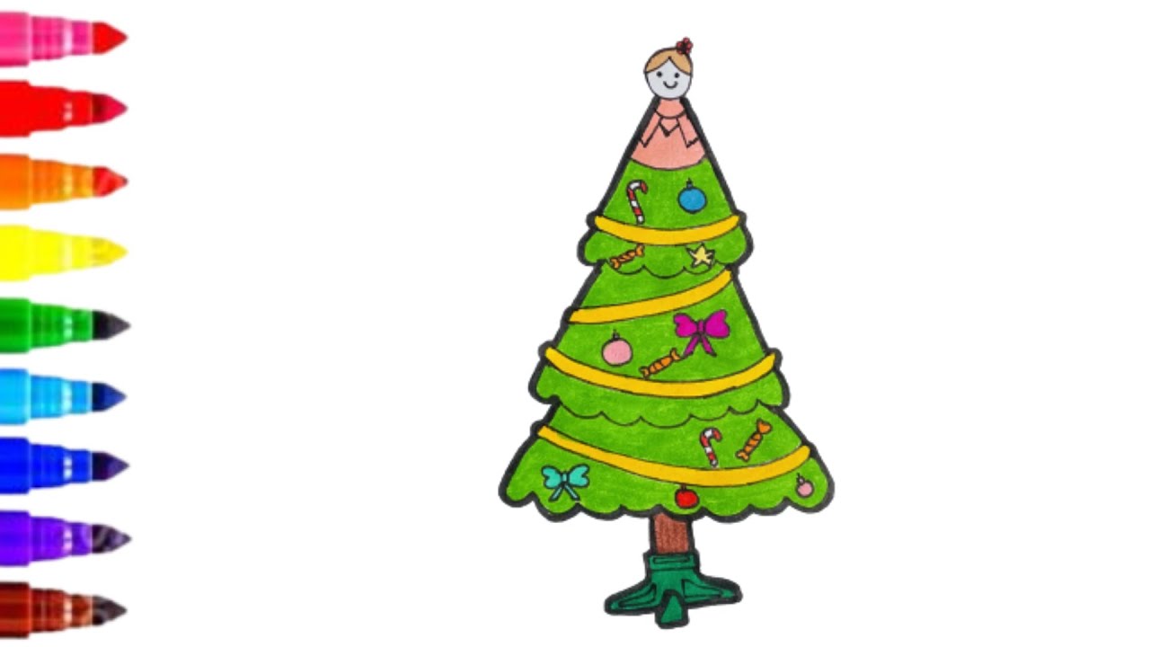 How To Draw Christmas Tree | Cute, Easy and Simple Christmas Tree - YouTube